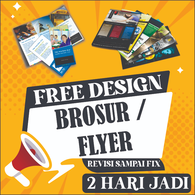 Jual CETAK BROSUR/FLYER FREE DESIGN CUSTOM UKURAN A4,A5, dan A6 ...
