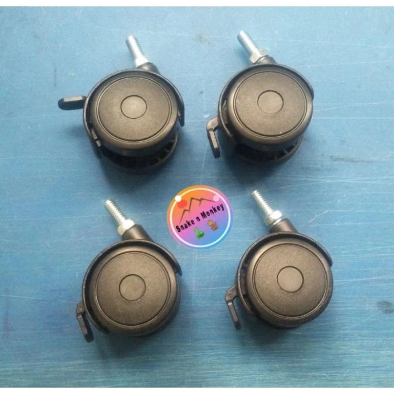 Jual Roda Kursi Kantor Plastik Model DRAT + REM Warna HITAM...(HARGA ...