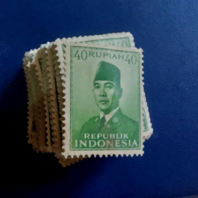 Jual Perangko Indonesia SERI SOEKARNO 40 RUPIAH Original Asli Kartu Pos ...