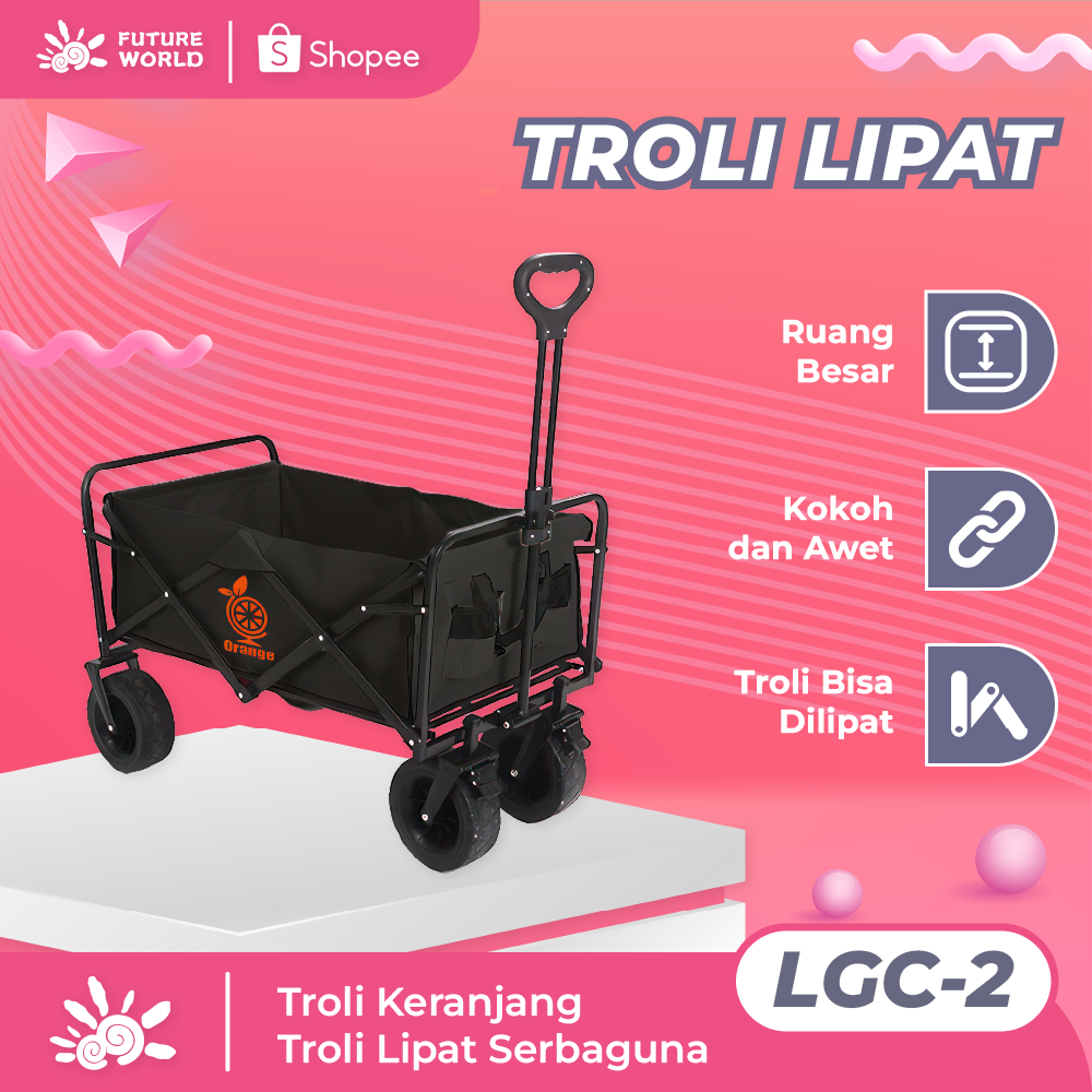 Jual Futureworld Troli Camping Keranjang Gerobak Lipat Trolley Barang ...