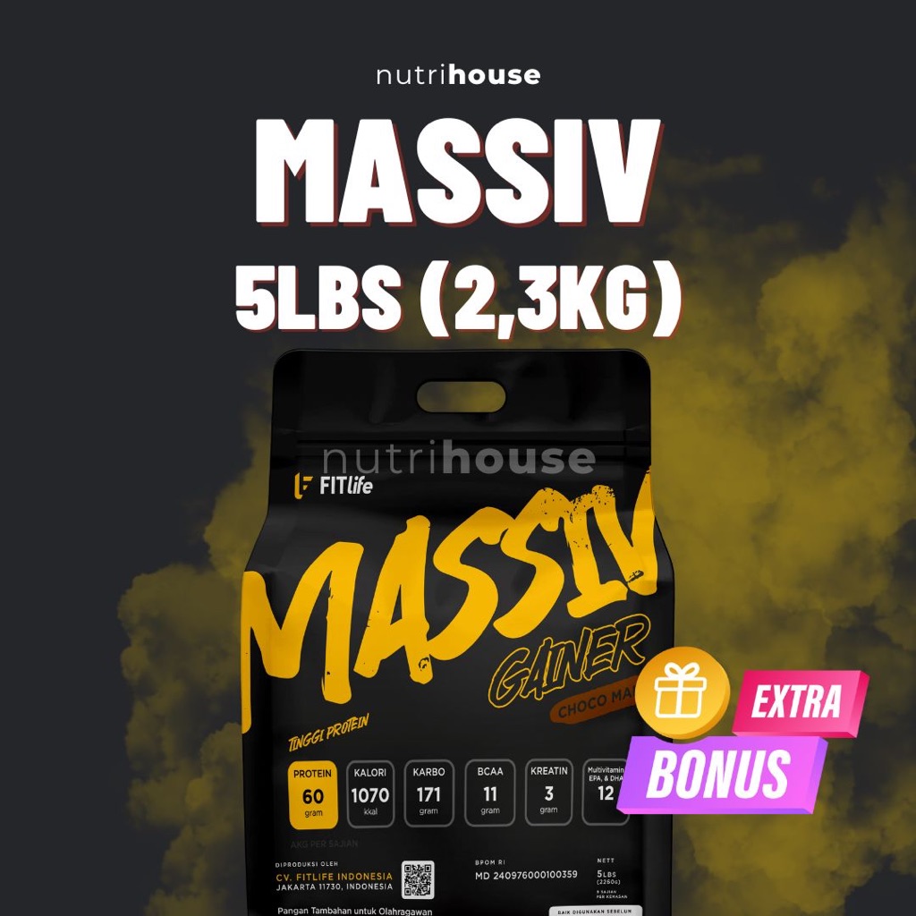 Jual FITlife Massiv Gainer 5lbs 2,3kg Mass Gainer | Shopee Indonesia