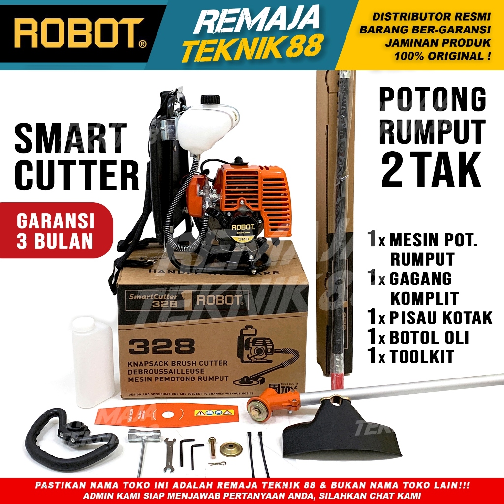 Jual MESIN POTONG RUMPUT GENDONG BENSIN 2 TAK ROBOT 328 SMART CUTTER ...