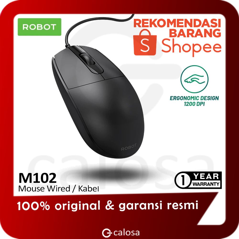 Jual ROBOT Mouse Laptop PC Wired Optical Komputer Kabel| M102 Mouse ...