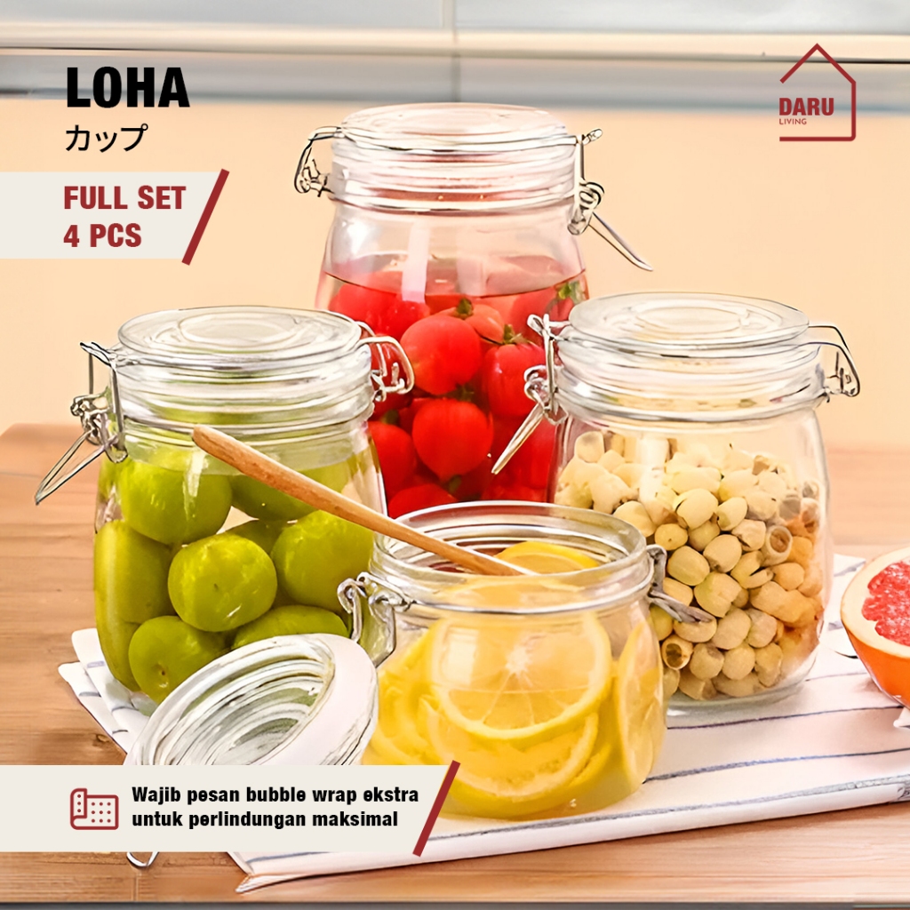 Jual [DARU] PAKET LOHA – Set Toples Kaca Dapur Kedap Udara | Wadah ...