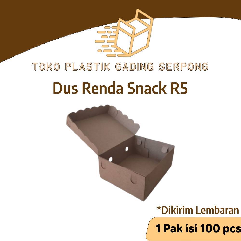 Jual Dus Kue Renda Kraft R5 / Box Snack Kue Roti Gorengan 275 GSM ...