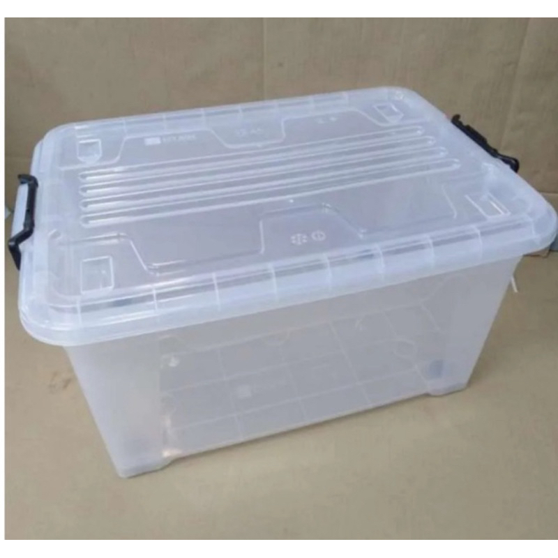 Jual Box Container EZY CB 75 Liter Roda Bening Transparan Tebal Kuat ...