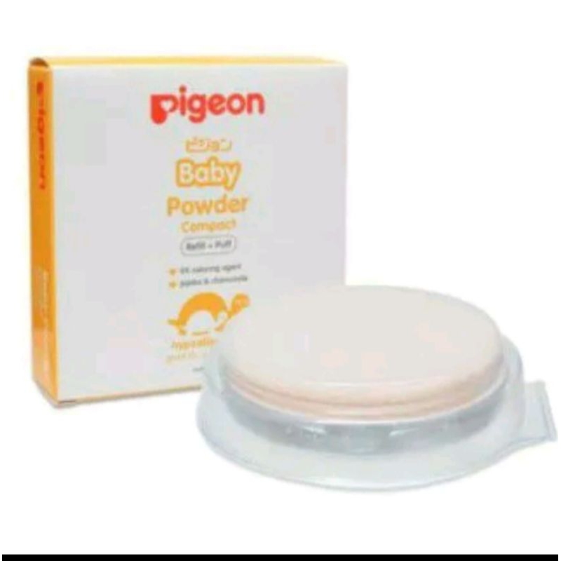 Jual PIGEON BABY POWDER REFILL &PUFF/bedak bayi pigeon refill 45gr ...