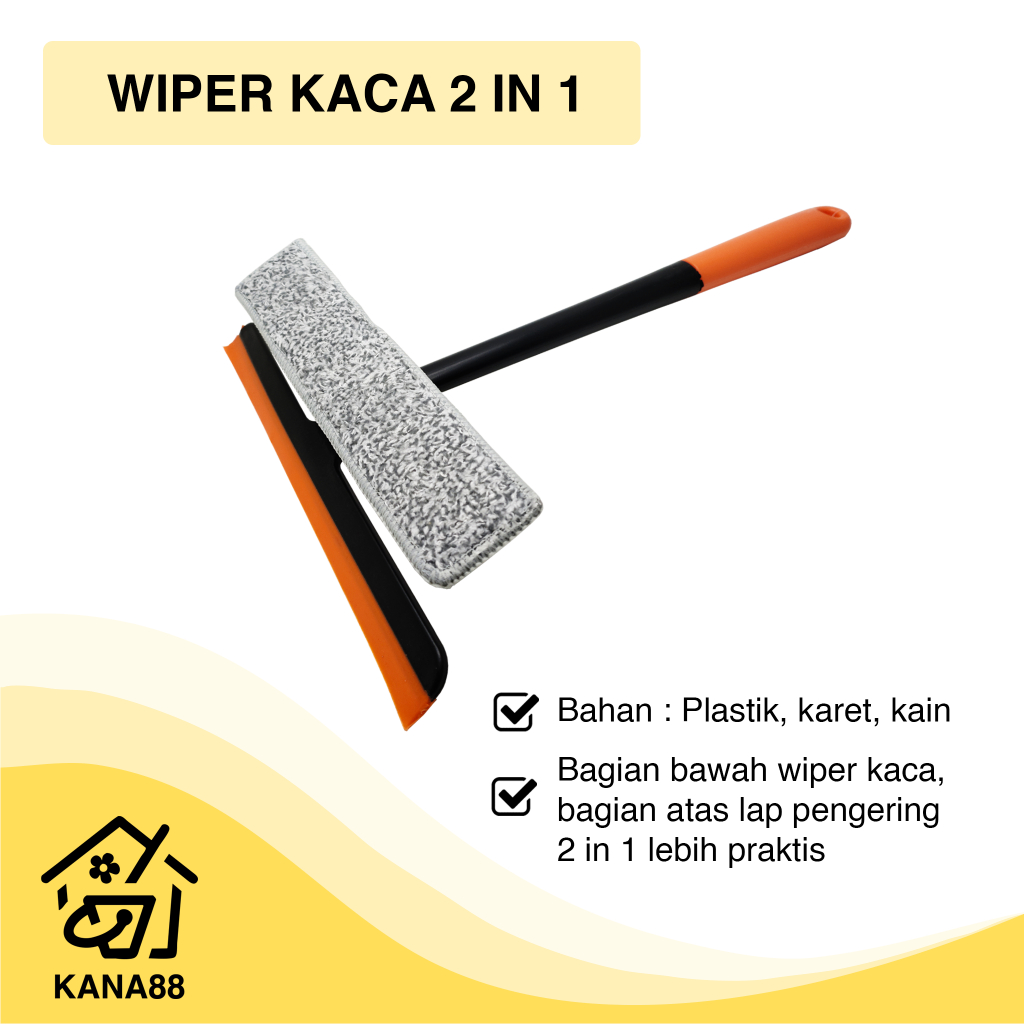 Jual Wiper Kaca 2 in 1 Potens Pengering Pembersih Kaca Window Squeeze ...