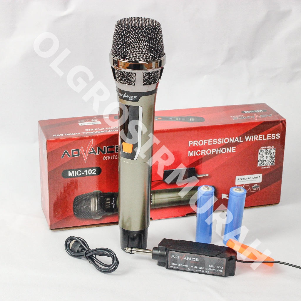 Jual Mic Wireless single ADVANCE 102 new / Mic Profesional Wireless ...