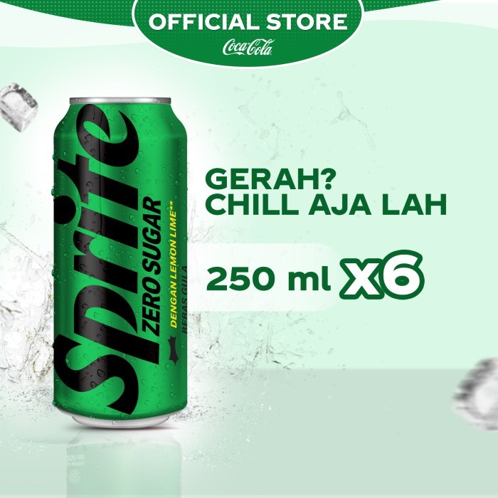 Jual Sprite Zero Lemon Lime Minuman Soda - Kaleng 250ml x 6 pcs ...