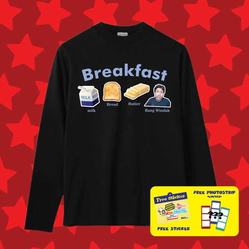 Jual Tshirt Kaos Windah Basudara - Breakfast Lengan panjang (Free ...