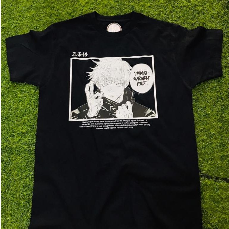 Jual Tshirt Satoru Gojo Void Black Jujutsu Kaisen Kaos JJK Yowaimo Kiko ...