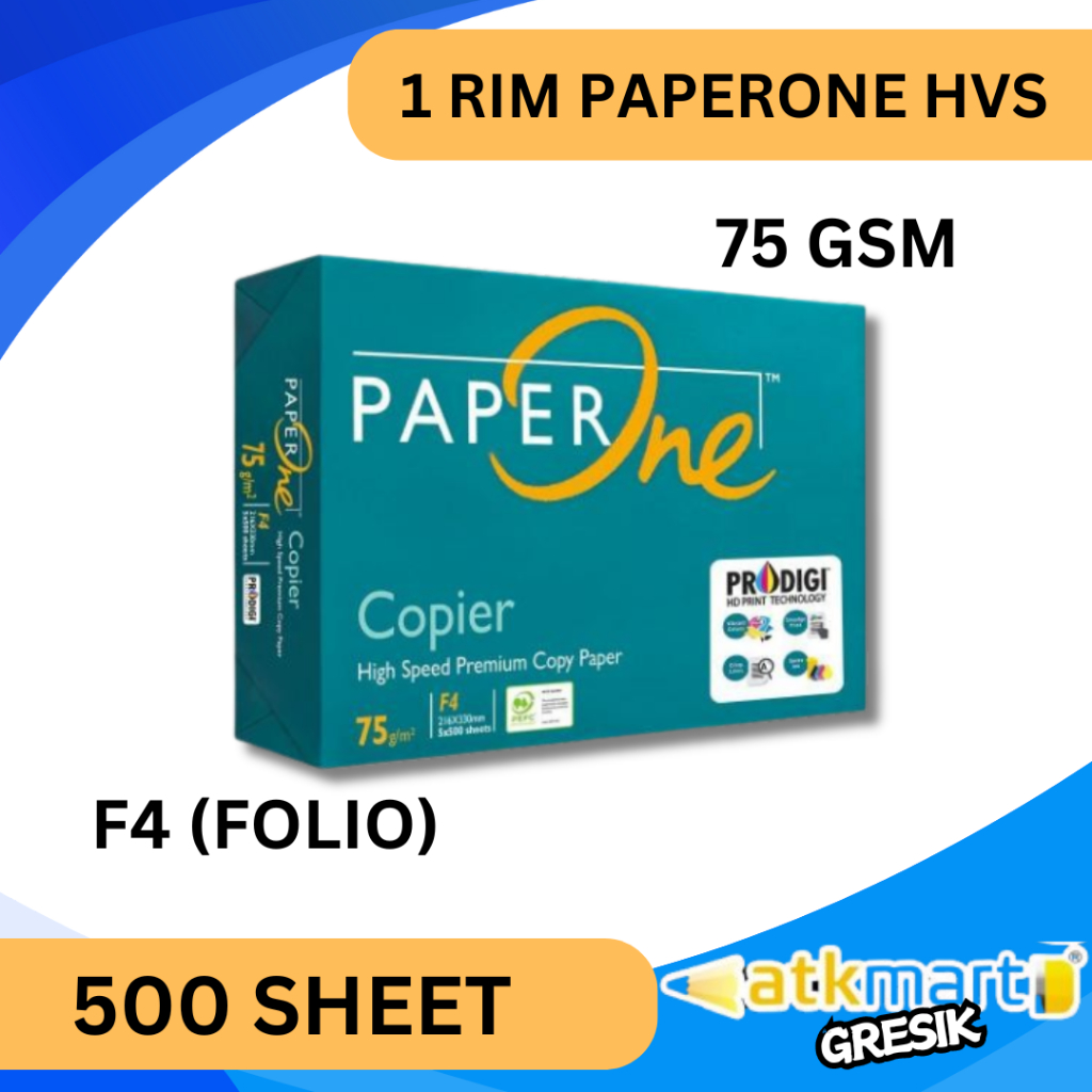 Jual KERTAS HVS PAPERONE F4 FOLIO 75 GSM 1 RIM 500 LEMBAR KERTAS ...