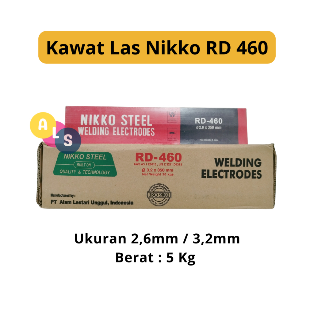 Jual Kawat Las Nikko RD 460/5Kg/2,6mm/3,2mm/Kawat Las Elektroda/Kawat Las Besi Murah | Shopee ...