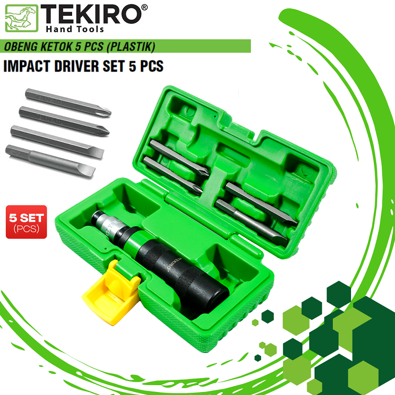 Jual TEKIRO Obeng Ketok Set 5 Pcs Box Pe / Tekiro Obeng Pukul Set Box ...