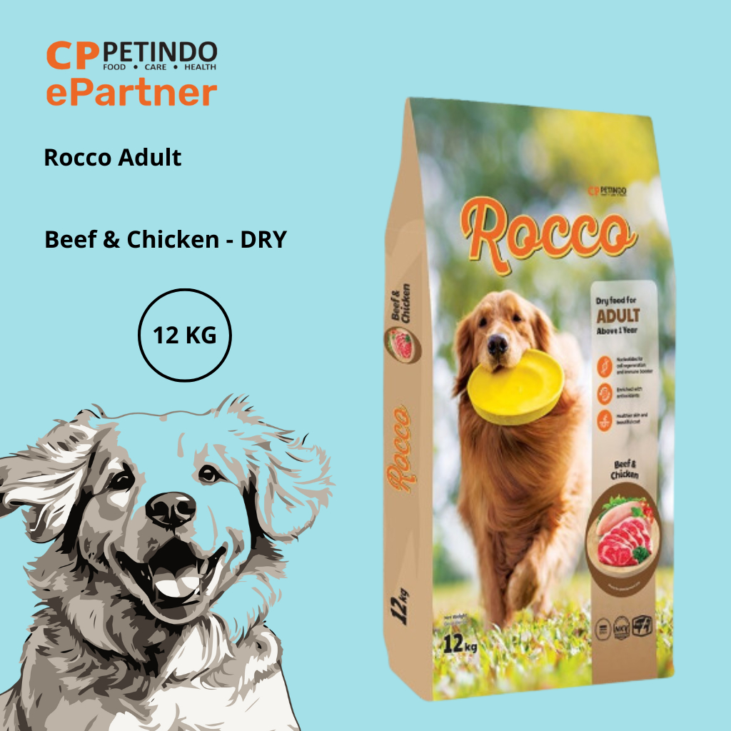 Jual CPPETINDO Rocco Beef & Chicken Adult Dog Food 12 Kg | Shopee Indonesia
