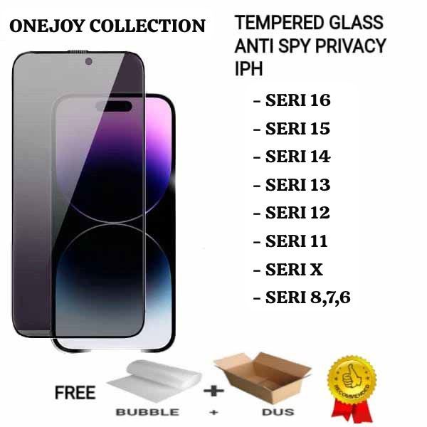 Jual Tempered Glass Full Anti Spy Privacy Iphone 16 Promax 16 16e 15 ...