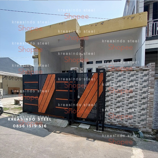 Jual Pagar Custom, Pagar Plat kombinasi GRC, Pagar Dorong, besi ...