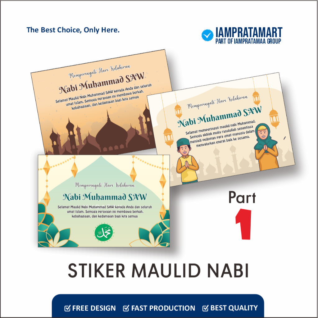 Jual STICKER / KARTU UCAPAN MAULID NABI MUHAMMAD SAW MEMPERINGATI HARI ...