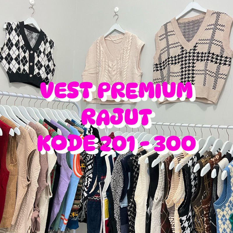 Jual VEST PREMIUM RAJUT KODE 201 - 300 / VEST RAJUT PREMIUM / VEST TALI SAMPING / VEST HS / VEST ...