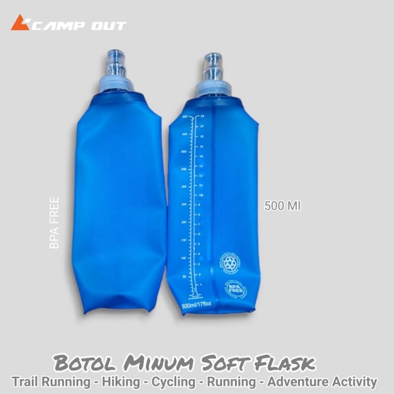 Jual Foldable Soft Flask 500 ML Trail Running - Botol Minum Lipat Sport ...