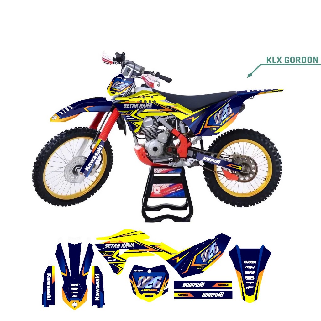 Jual Decal Stiker KlX 150 Gordon Supermoto Dekal Sticker Striping Klx ...