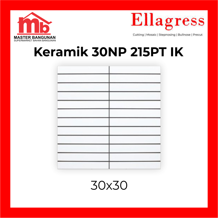 Jual Keramik ELLAGRESS White 30NP215PT-IK 30x30 | Shopee Indonesia