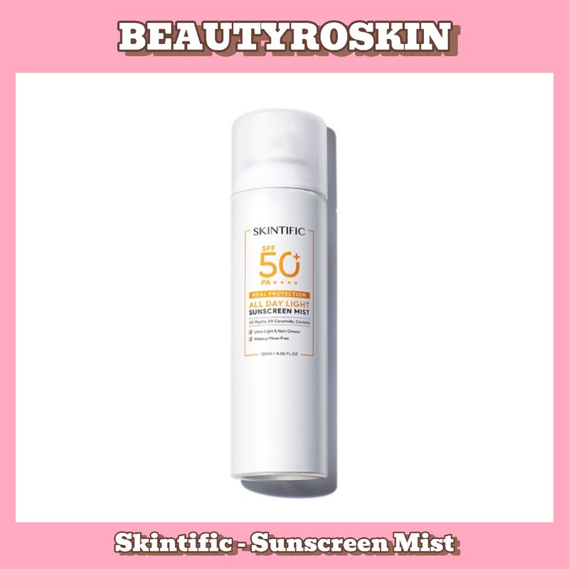 Jual Skintific All Day Light Sunscreen Mist Spf 50 PA++++ Sunscreen spray 120ml | Shopee Indonesia