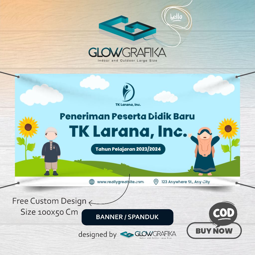 Jual Cetak Spanduk Banner PPDB Tema Taman Bunga Matahari | Shopee Indonesia