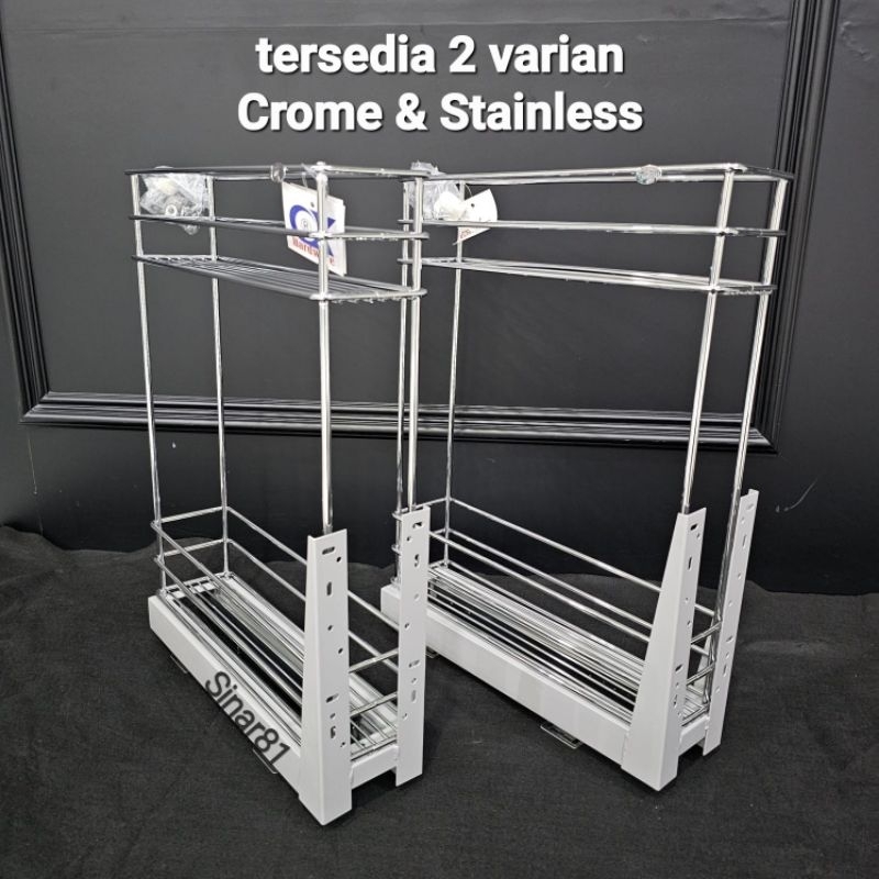 Jual Rak botol / rak tarik dalam kabinet stainlis | Shopee Indonesia