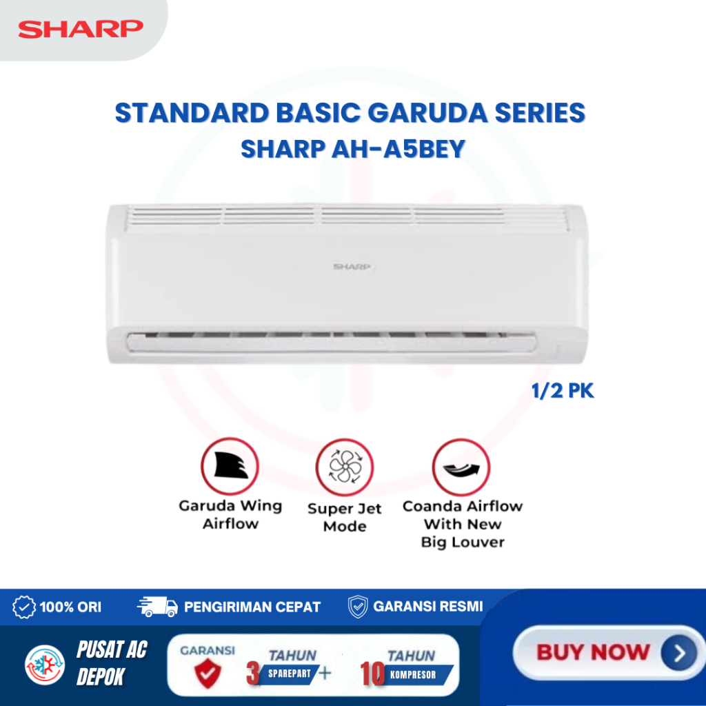 Jual AC SHARP 1/2 PK Standard Series AH-A5BEY | Shopee Indonesia