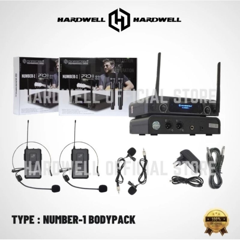 Jual Mic Wireless Hardwell Number 1 Original Double Clip On Headset ...