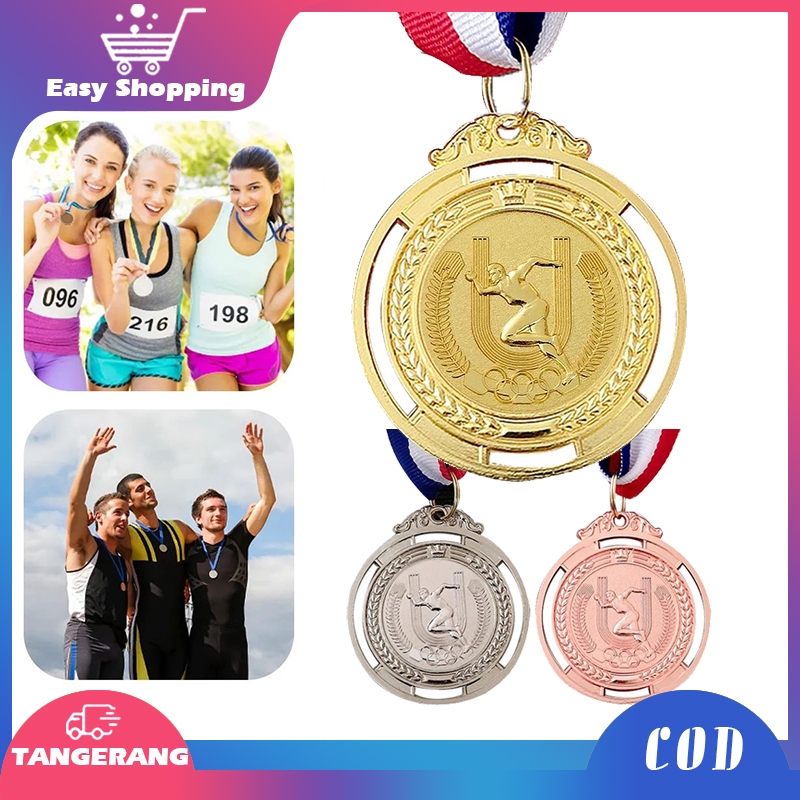 Jual 3pcs/Set Medali Running Medali Logam Mendali Run Medali Emas Perak ...