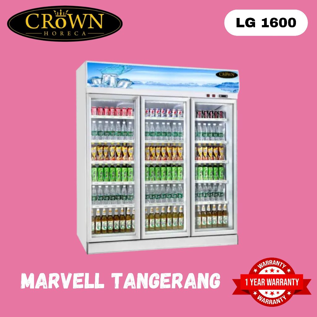 Jual CROWN LG 1600 Showcase Chiller / Kulkas Display Pemajang Minuman ...
