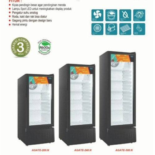 Jual Showcase Cooler Rsa Agate-240 1 Pintu Rsa Kapasitas 222 Liter ...
