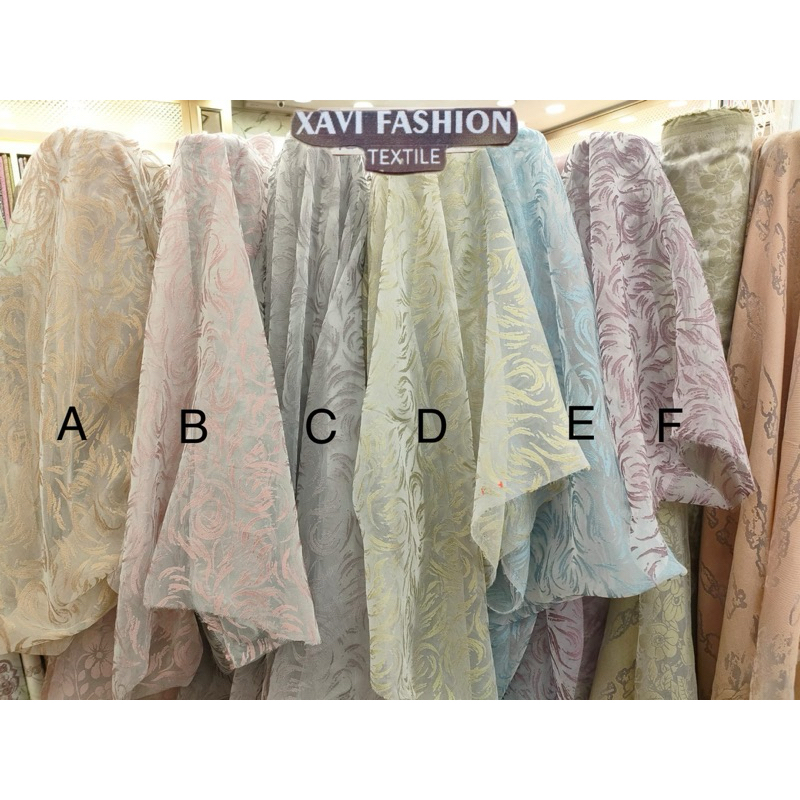 Jual Kain Organza Silk Premium Motif Timbul || Harga Per Setengah Meter ...