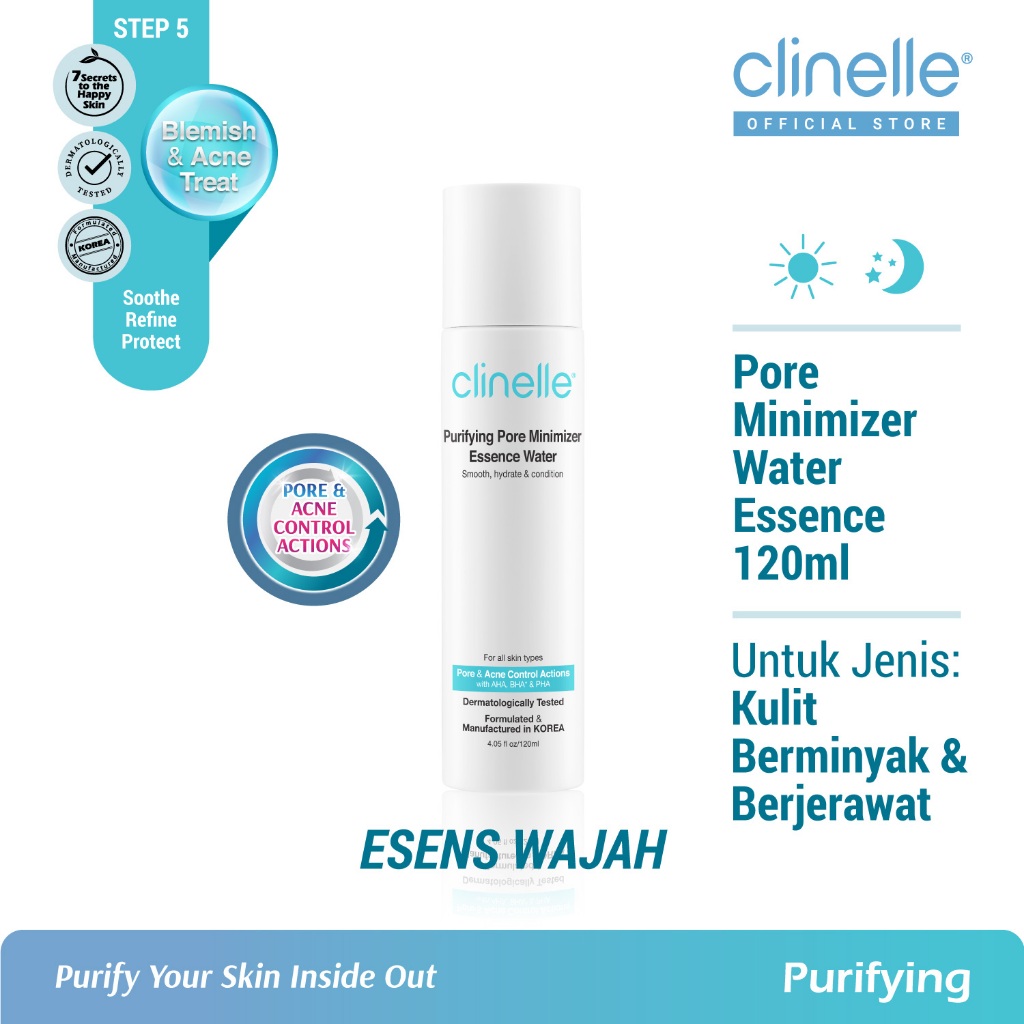 Jual CLINELLE Purifying Pore Minimizer Essence Water 120ml - Esens ...