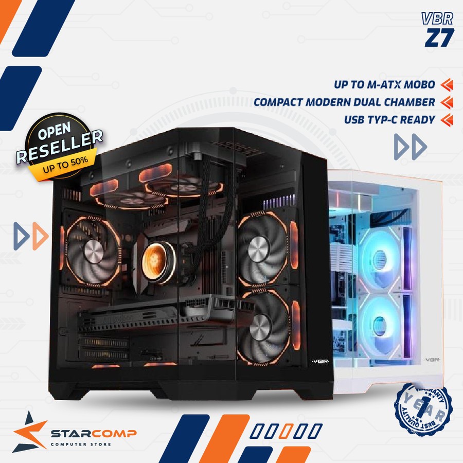 Jual CASING VBR Z7 M-ATX USB Type-C DUAL CHAMBER GAMING CASE | Shopee ...