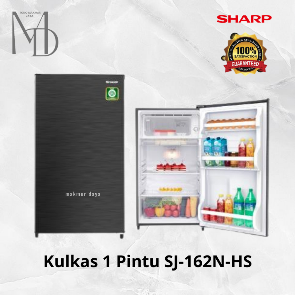 Jual Kulkas 1 Pintu Sharp SJ-N162N-HS / SJN 162 NHS Lemari ES 162NHS SJ ...