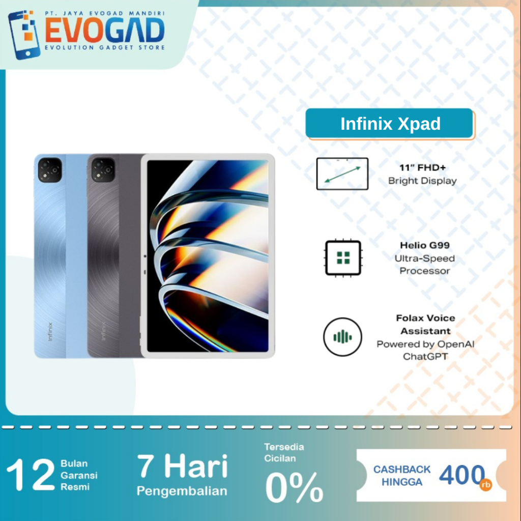Jual Infinix Xpad Wifi 4/256GB & LTE Mediatek Helio G99 (6 nm) 7000 mAh ...