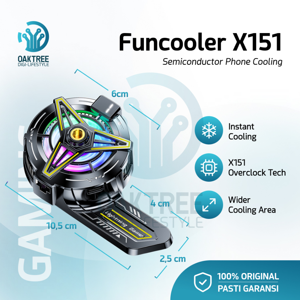 Jual Oaktree Funcooler X151 Fan Cooler Radiator Pendingin HP Cooling ...