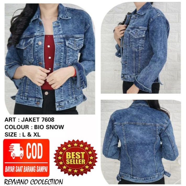Jual Jaket Jeans Wanita Snow Blue / Jaket Biondy / Jaket Jeans Premium ...