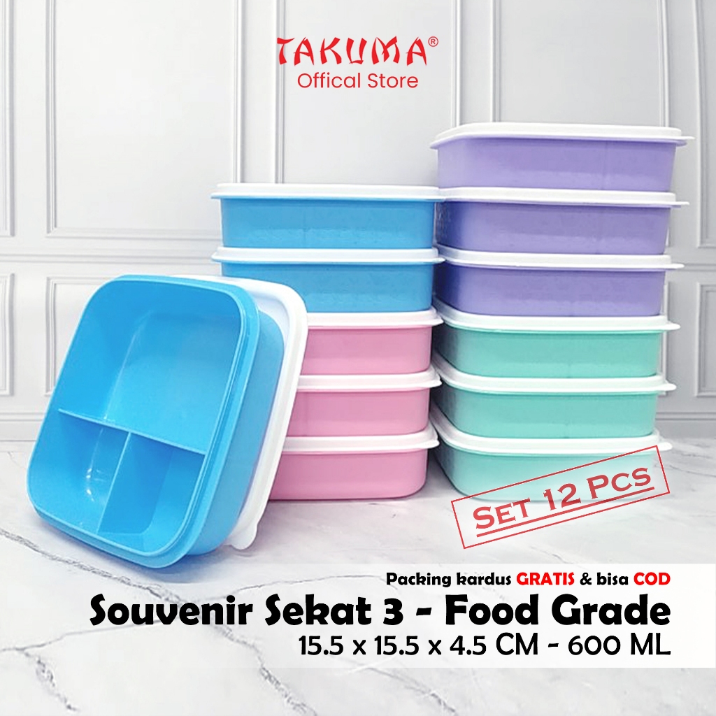 Jual [Lusin] Takuma Sakura Lunch Box Sekat 3 | Shopee Indonesia