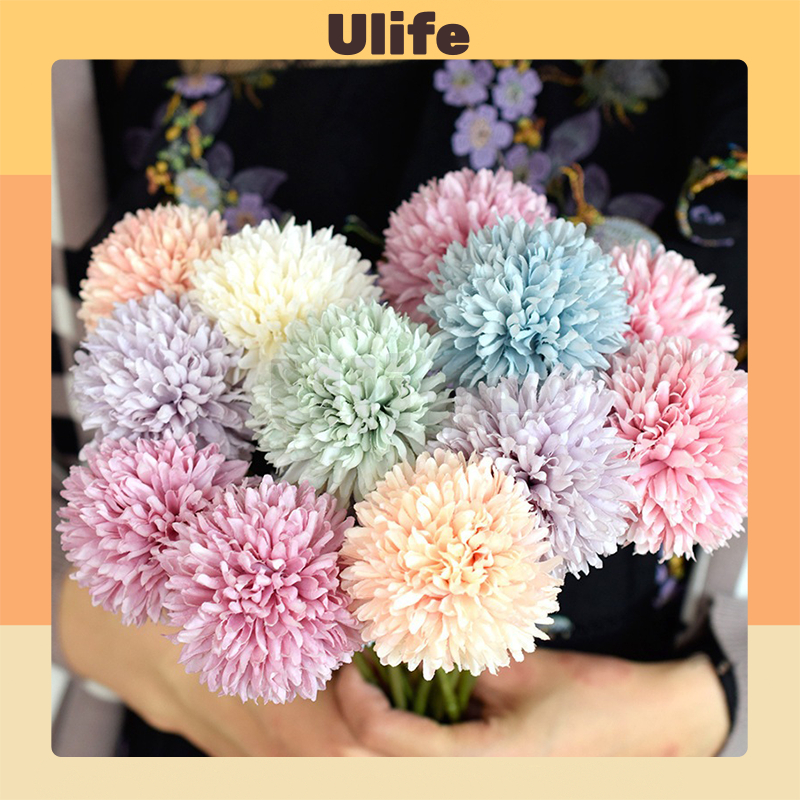 Jual Pompom Bunga Dandelion Pompom Mum Artificial Plastik Flower Pom ...