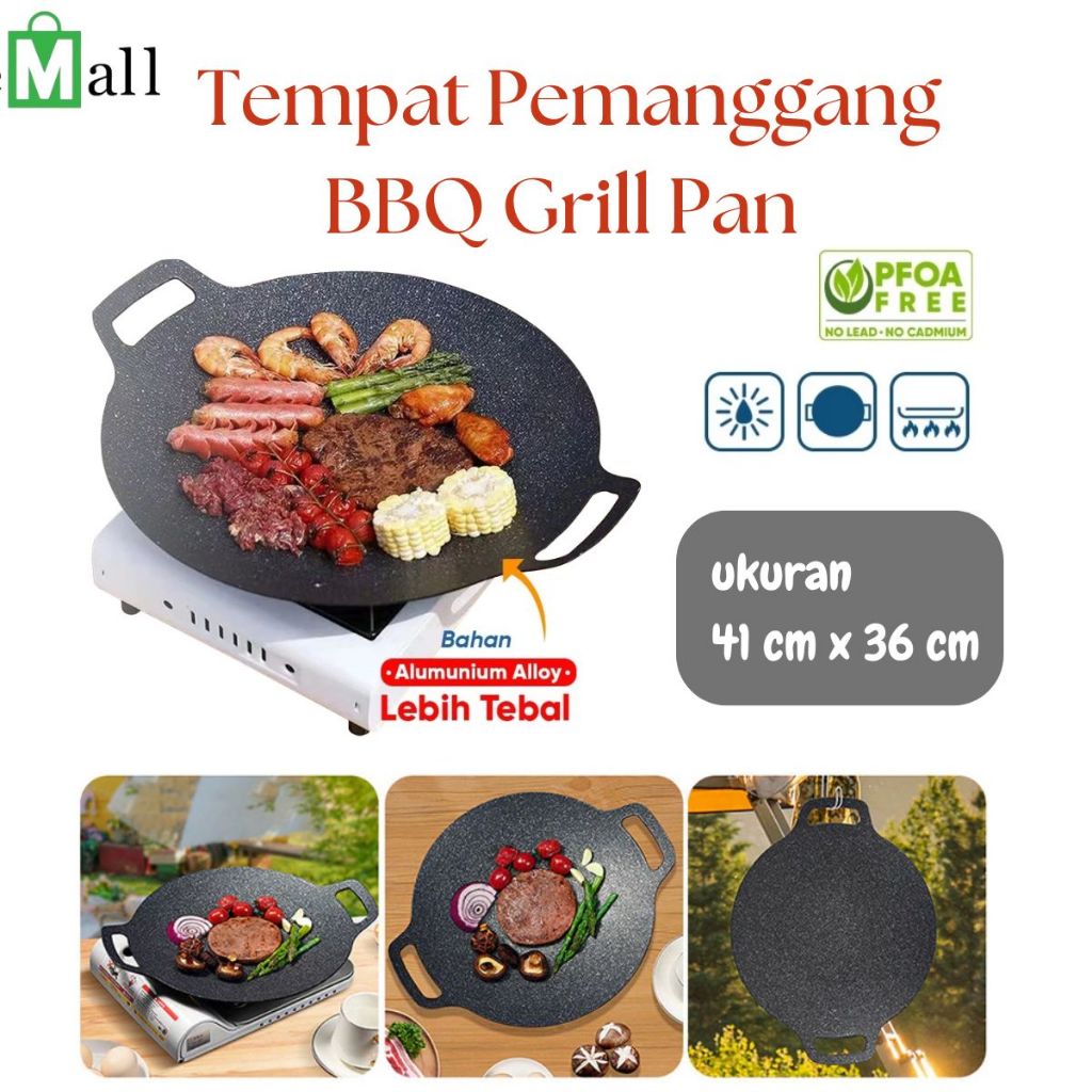 Jual WBQ5 - Grill Pan Korean Alat Panggang Daging Panci BBQ Non Stick ...