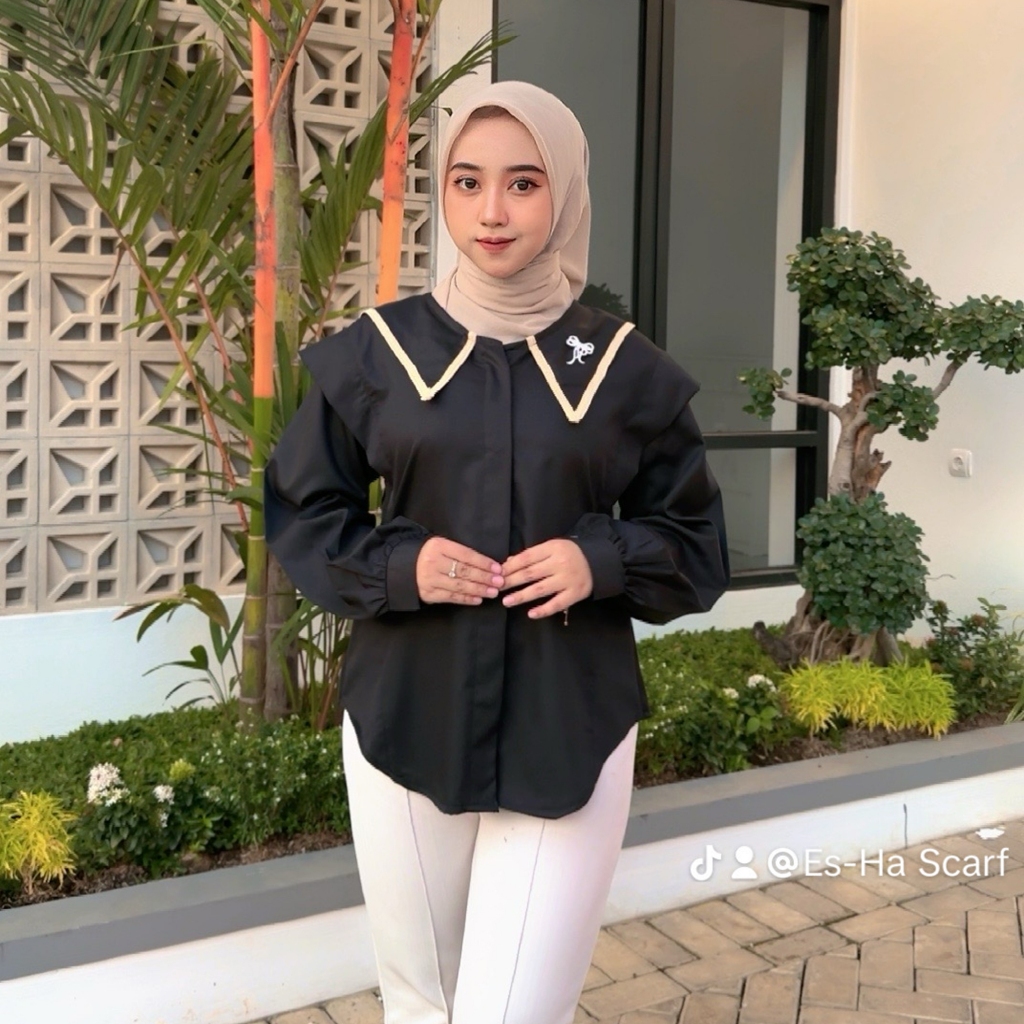 Jual QUEENSHA BLOUSE KEMEJA WANITA//OUTFIT REMAJA DEWASA BY ESHA SCARF ...