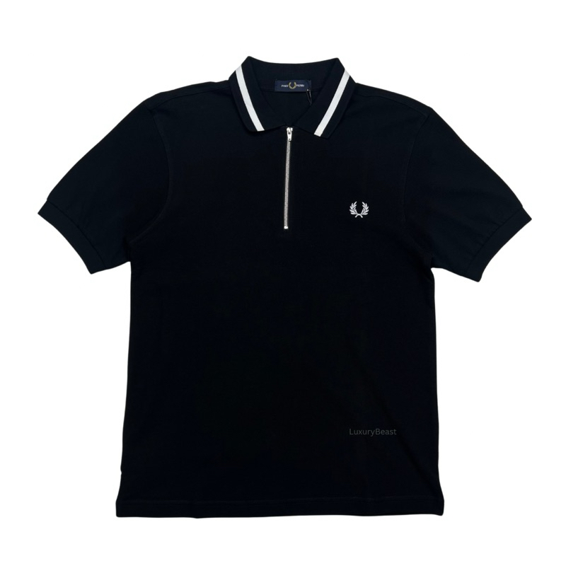 Jual Fred Perry Half Zipper Polo T-Shirt Black | Shopee Indonesia