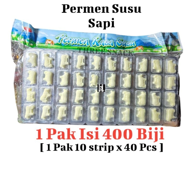 Jual 1 Pak Permen Susu Sapi Isi 400 butir ( 10 strip X 40 pcs ...