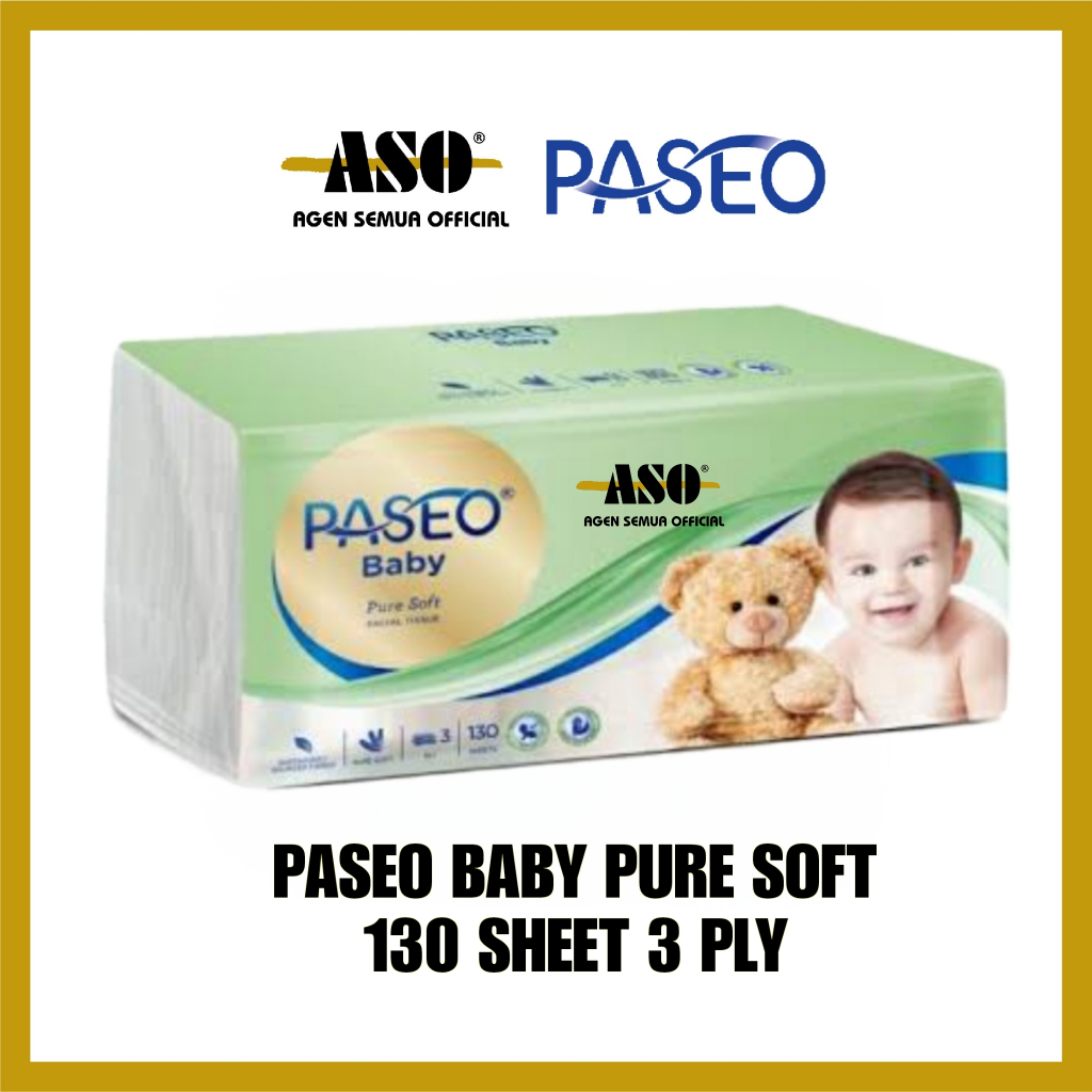 Jual Tisu Tissue PASEO BABY facial pure soft 130 - 3ply / tisu bayi ...