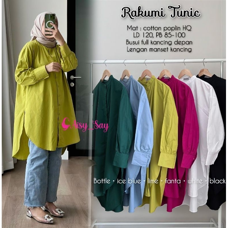 Jual Rakumi Tunik Jumbo LD 120 Bahan Cotton Poplin Premium By Aisysay ...